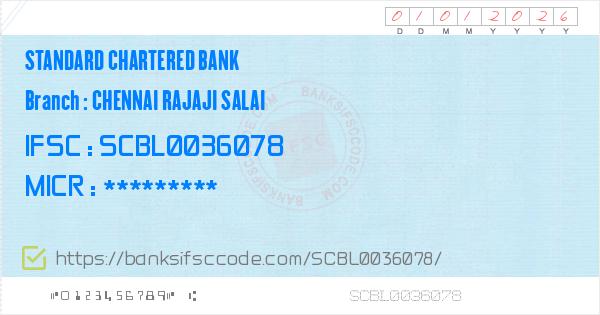 Standard Chartered Bank Chennai Rajaji Salai Branch IFSC Code - Chennai ...