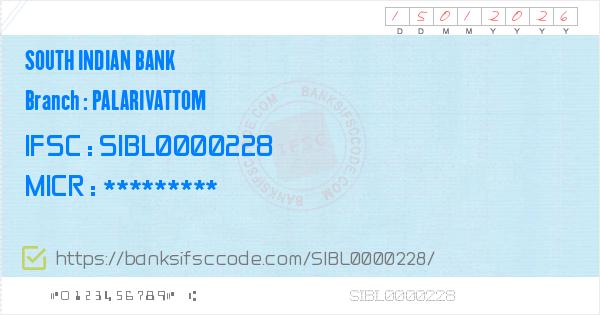 South Indian Bank Palarivattom Branch IFSC Code - Ernakulam, SIB ...