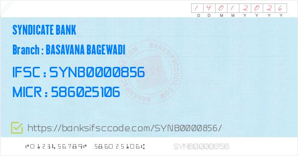 Syndicate Bank Basavana Bagewadi Branch IFSC Code - Bijapur. Contact ...