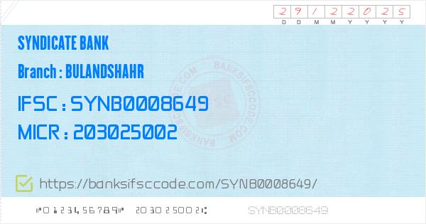 Syndicate Bank Bulandshahr Branch IFSC Code - Bulandshehar. Contact ...