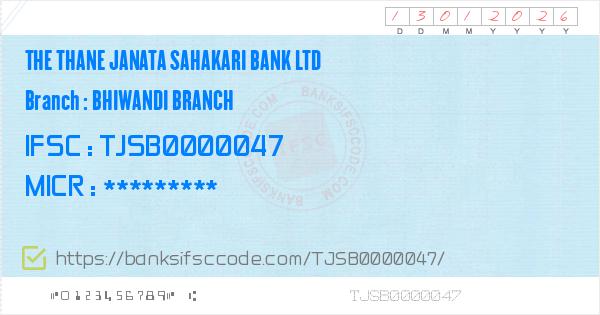 The Thane Janata Sahakari Bank Ltd Bhiwandi Branch Branch IFSC Code ...