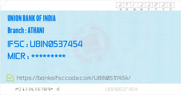 Union Bank of India Athani Branch IFSC Code - Belgaum, UBI Athani IFSC ...