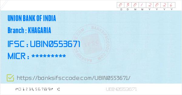 Union Bank of India Khagaria Branch IFSC Code - Khagaria, UBI Khagaria ...