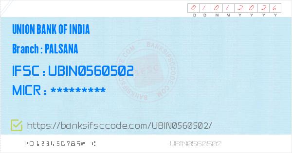 Union Bank of India Palsana Branch IFSC Code - Surat, UBI Palsana IFSC ...