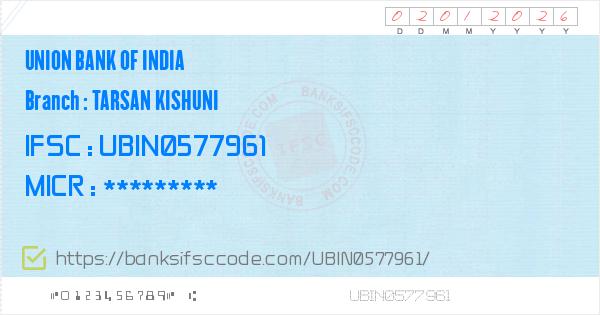 Union Bank of India Tarsan Kishuni Branch IFSC Code - Muzafarpur, UBI ...