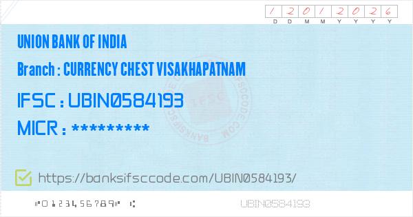 Union Bank of India Currency Chest Visakhapatnam Branch IFSC Code ...