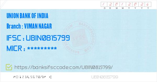 Union Bank of India Viman Nagar Branch IFSC Code - Pune, UBI Viman ...