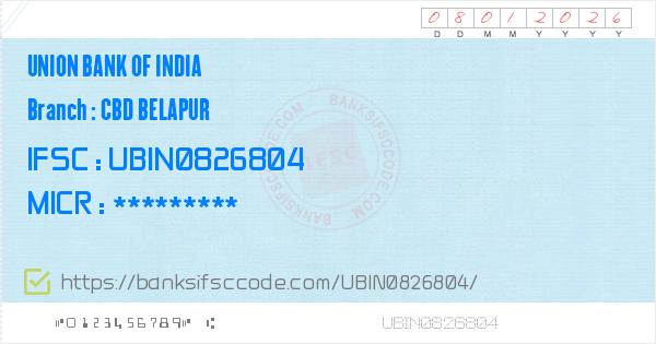 Union Bank of India Cbd Belapur Branch IFSC Code - Thane, UBI Cbd ...