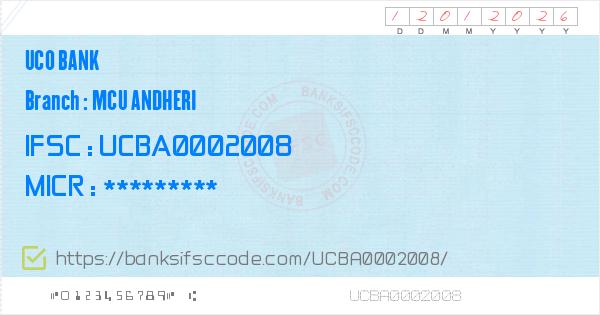 Uco Bank Mcu Andheri Branch IFSC Code - Greater Bombay. Contact Phone ...