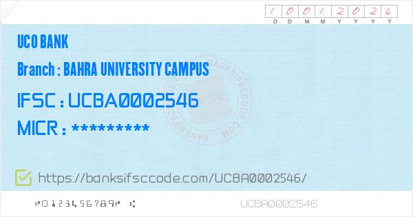 Uco Bank Bahra University Campus Branch IFSC Code - Solan. Contact ...