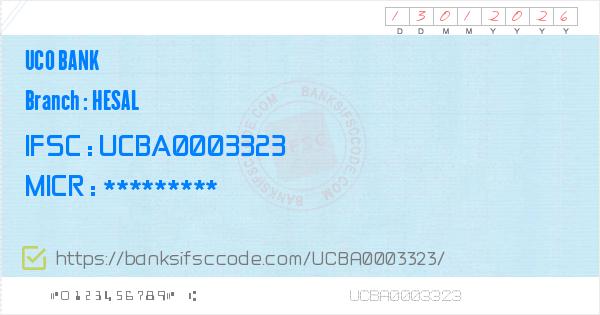 Uco Bank Hesal Branch IFSC Code - Hesal. Contact Phone Number, Address