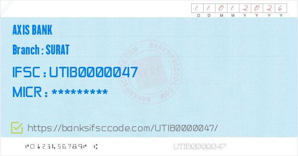 Axis Bank Surat Branch IFSC Code - Surat. Contact Phone Number, Address