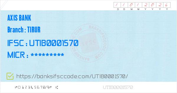 Axis Bank Tirur Branch MICR Code - Malappuram